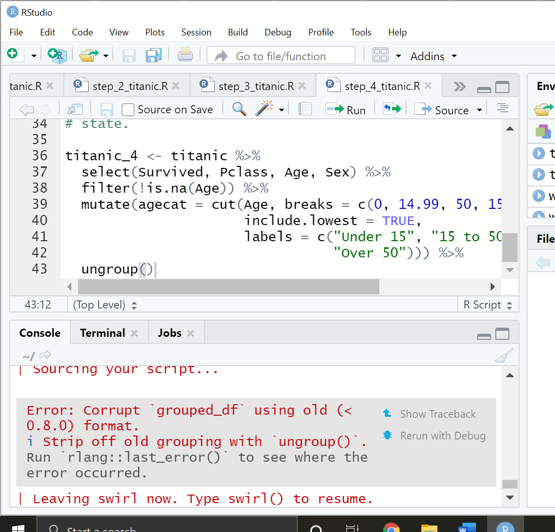 Swirl not accepting skip() input · Issue #624 · swirldev/swirl · GitHub