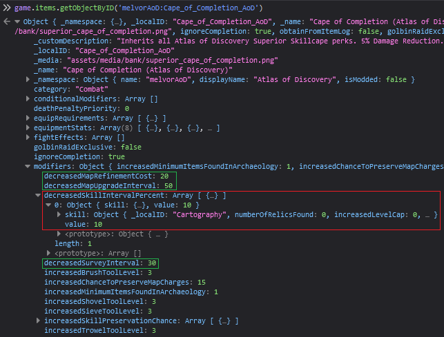 [Bug]: AoD Cape of Completion has extra Cartography interval reduction percent not found on ...