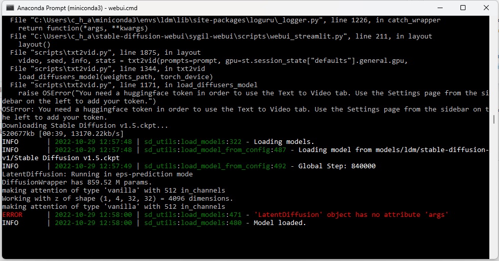 'LatentDiffusion' object has no attribute 'args' · Issue #1622 · Sygil ...