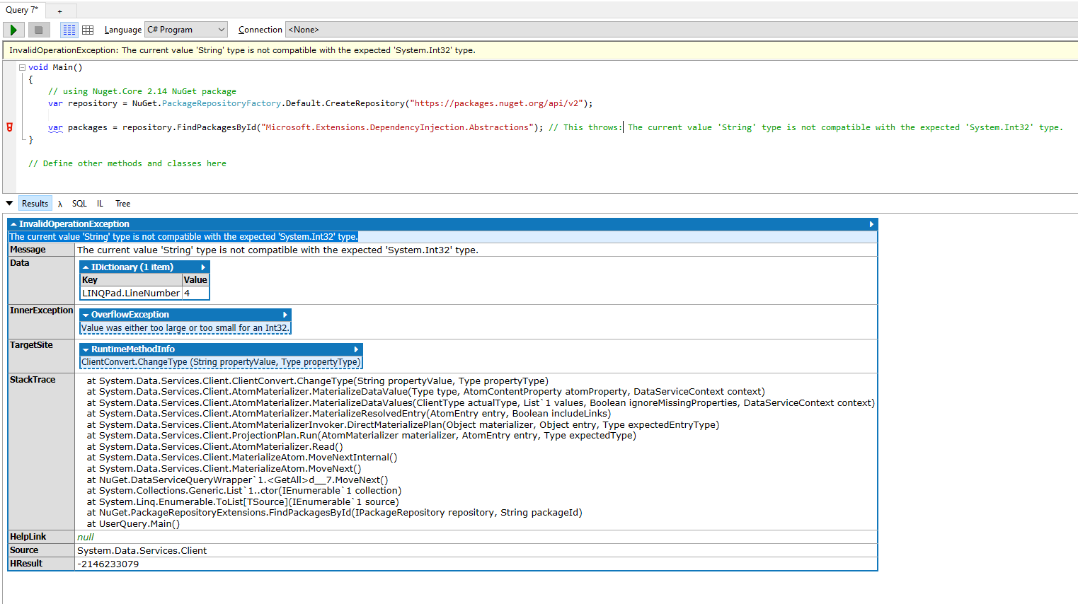 [NuGet.org Bug]: Using nuget.core 2.14 with https://www.nuget.org/api/v2 no longer allows ...