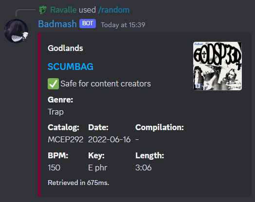 GitHub - joe-ldp/badmash: A Discord bot that displays info about Monstercat songs