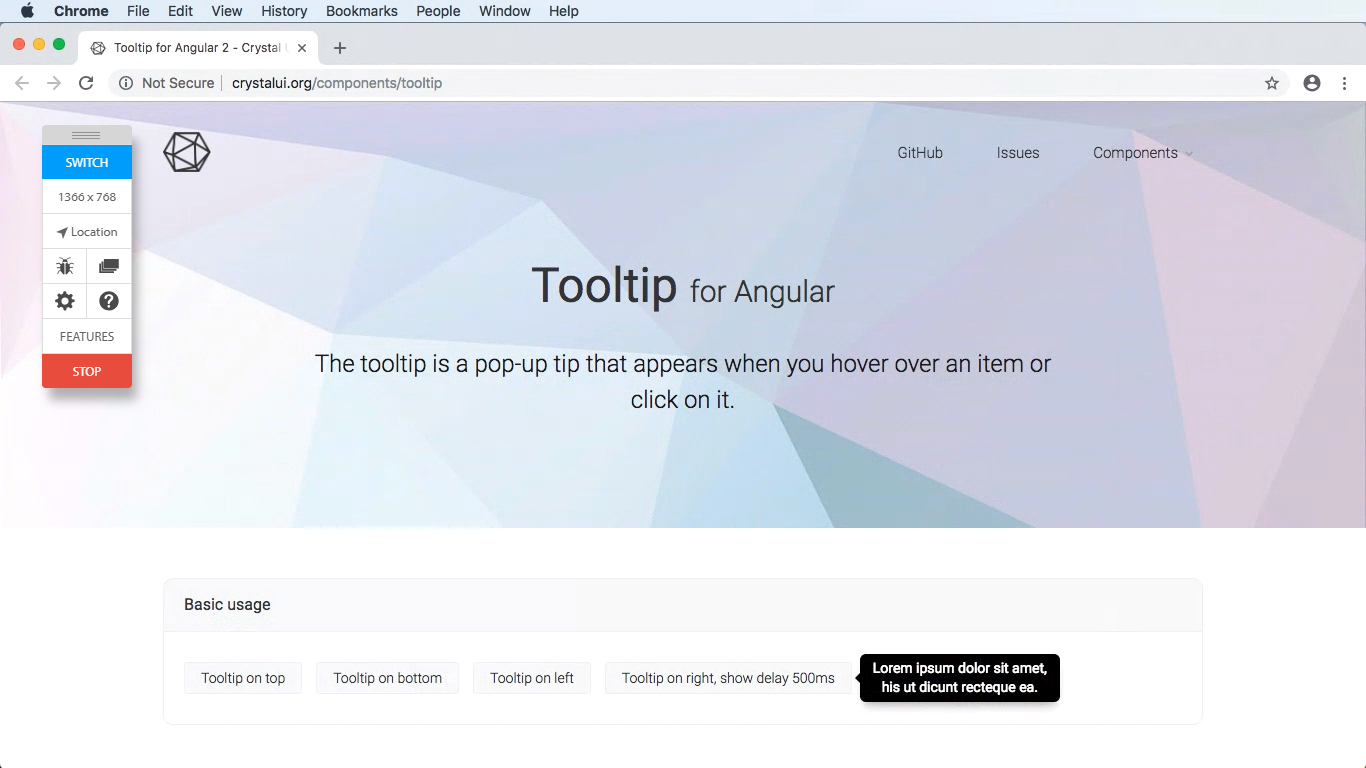 Tooltip On Hover Is Not Working In Chrome And Ie · Issue 44