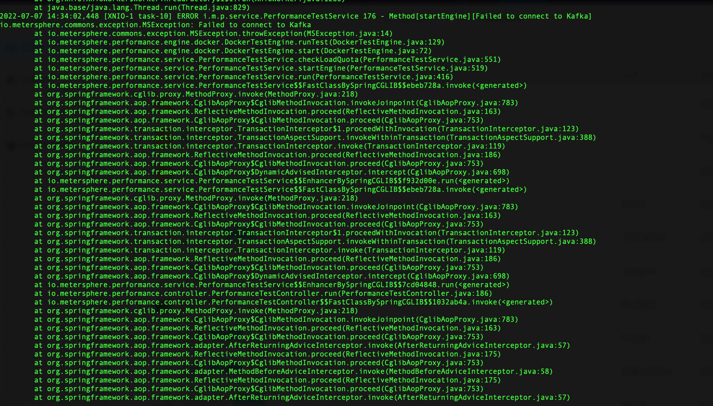 Bug 使用非local资源池进行性能压测,报failed To Connect To Kafka · Issue 15587 · Meterspheremetersphere