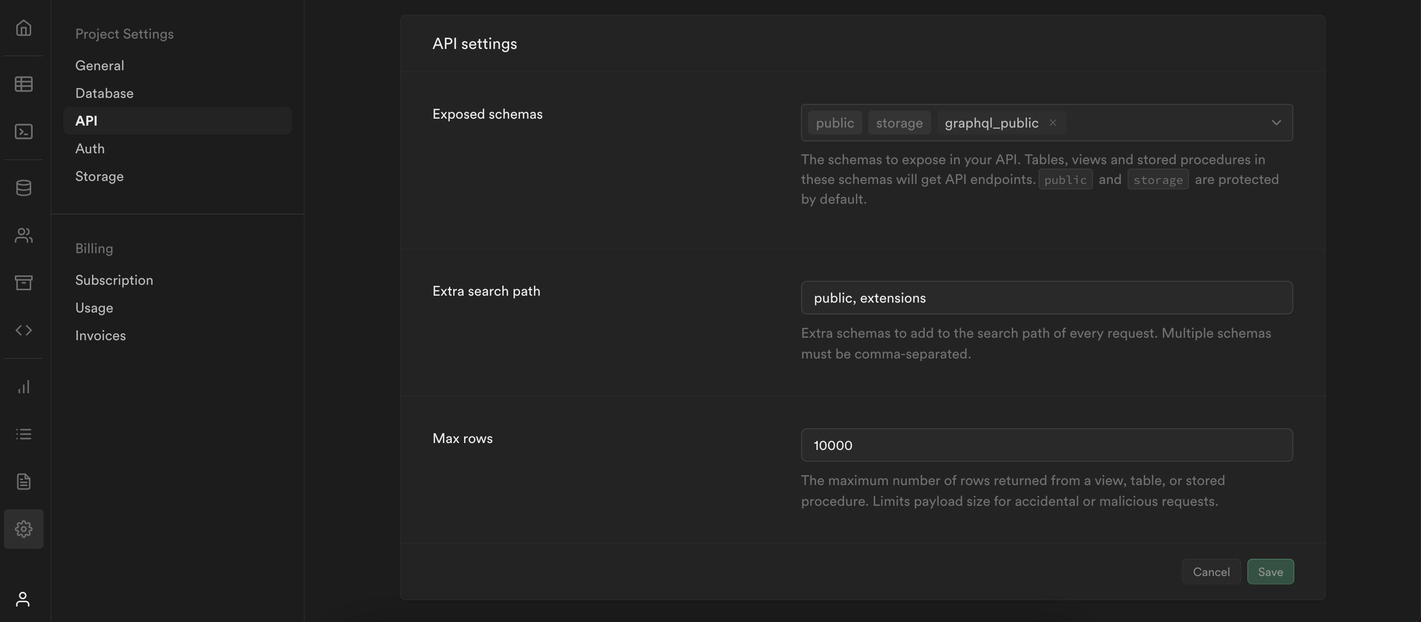 Max rows in API Settings doesn't working · Issue #4544 · supabase/supabase · GitHub