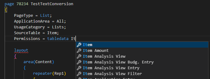 Intellisense does not help on Permissions property · Issue #5775 · microsoft/AL · GitHub