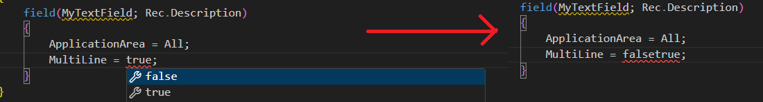 AL language does not respect editor.suggest.insertMode setting · Issue #7478 · microsoft/AL · GitHub
