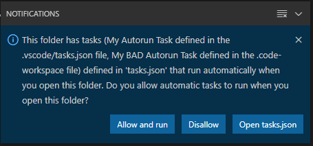 Task autorun permission notification lacks information if "runOn": "folderOpen" comes from a ...