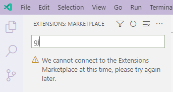 Improve the "We cannot connect to the Extensions Marketplace at this time" message · Issue ...