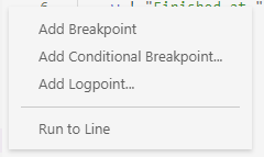 Breakpoint margin context menu has a trailing separator when not debugging · Issue #131743 ...
