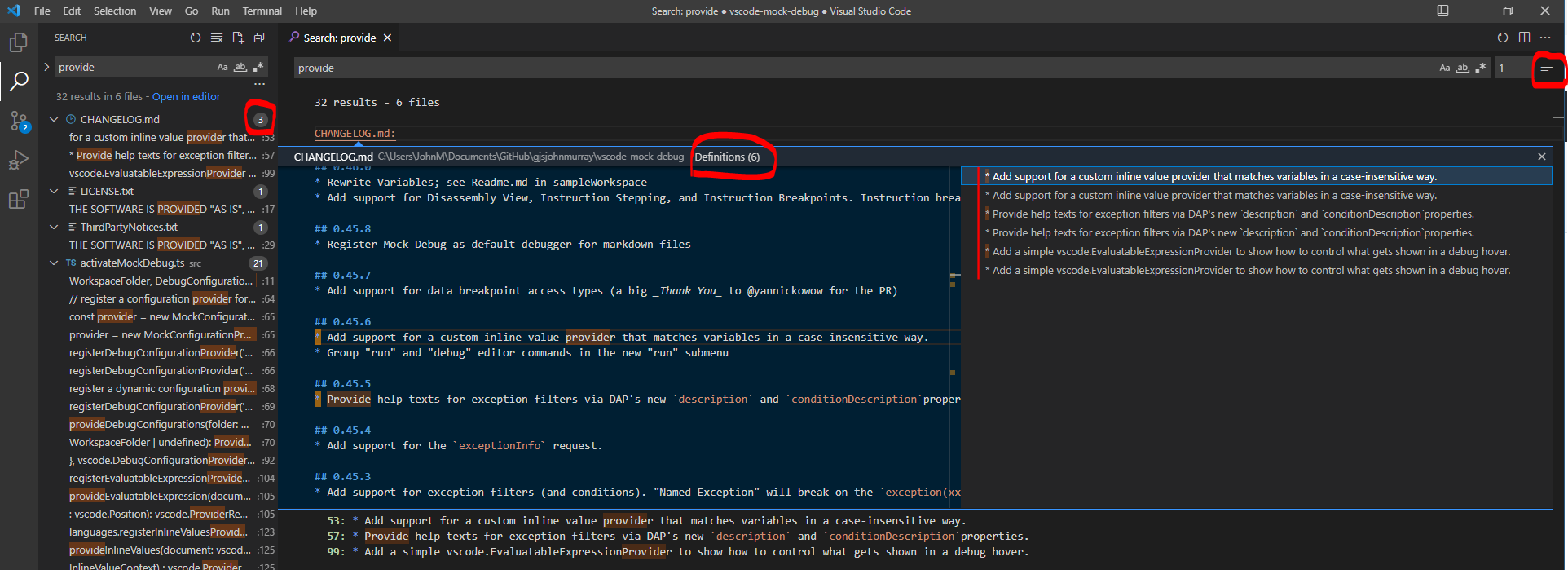 Search Editor - Peek Definition displays confusing results · Issue #140280 · microsoft/vscode ...