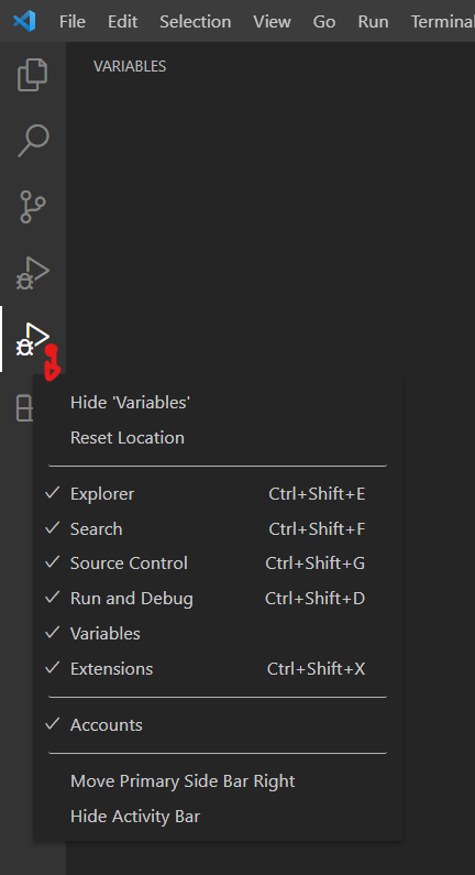 Variables pane disappeared · Issue #149238 · microsoft/vscode · GitHub