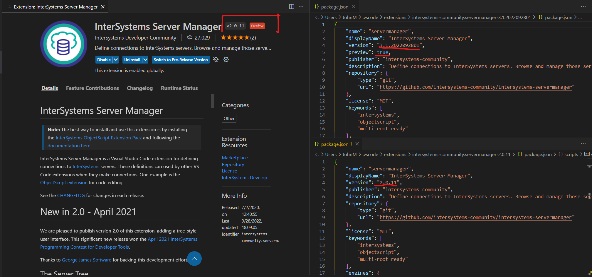 Extension editor sometimes shows misleading Preview badge · Issue ...