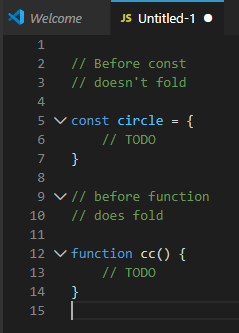 vscode with javascript not always showing folding comment block option · Issue #100367 ...