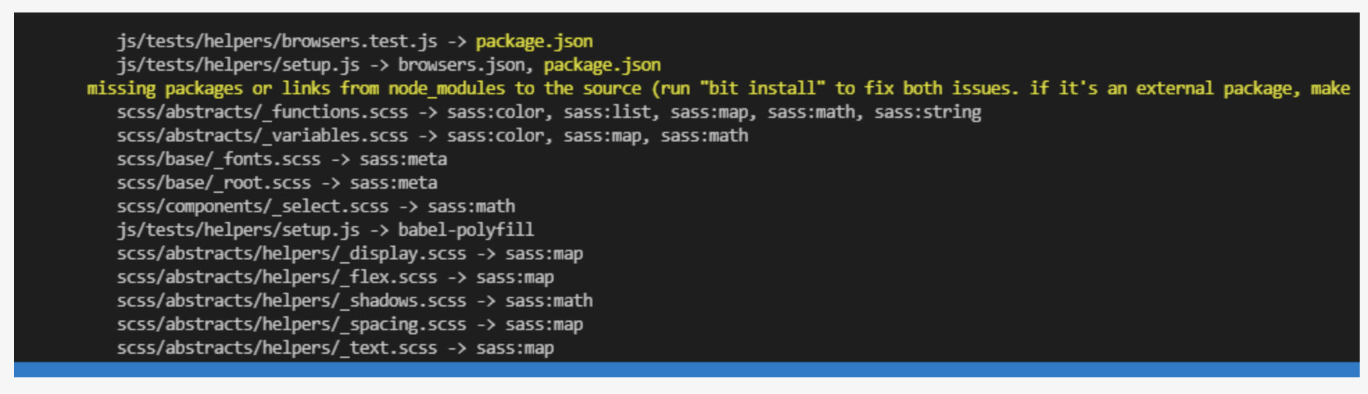 Sass Use Dependencies Not Being Correctly Identified · Issue 5038 · Teambit Bit · Github