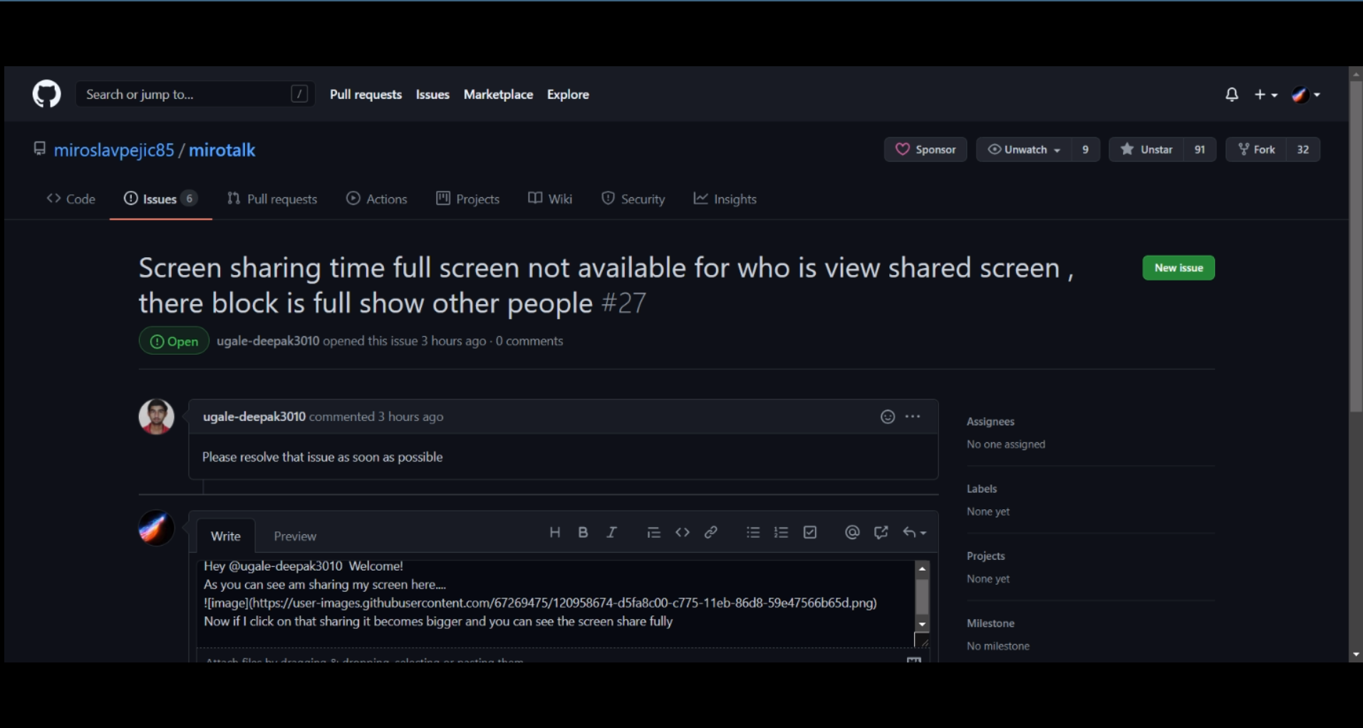 Screen sharing time full screen not available for who is view shared screen , there block is ...