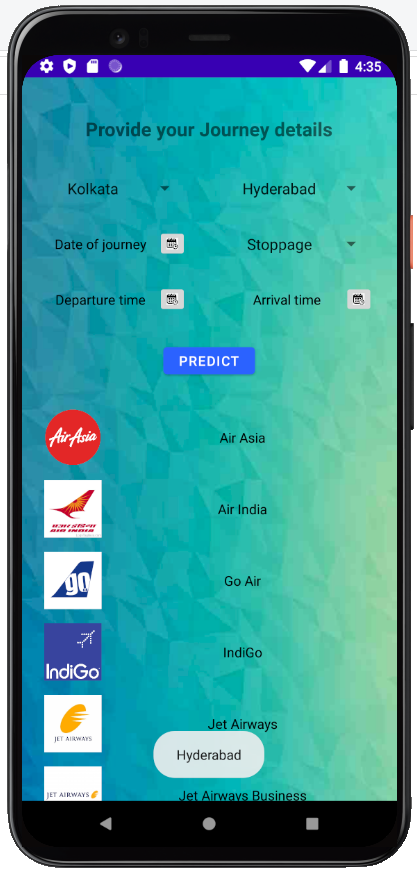 GitHub - manideep-kalyanam/Flight-Fare-Prediction-Android-Application: Flight Fare Prediction ...