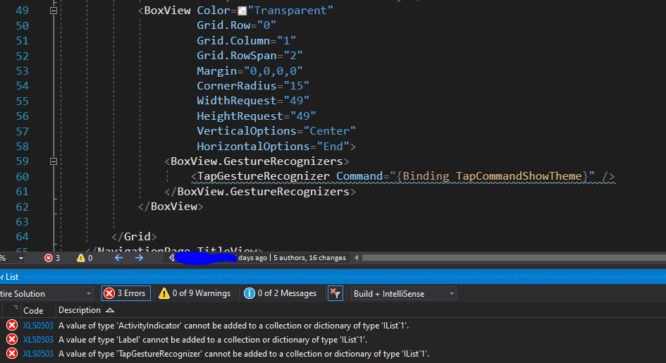 [Bug] Erro XLS0503 A value of type 'Label' cannot be added to a ...