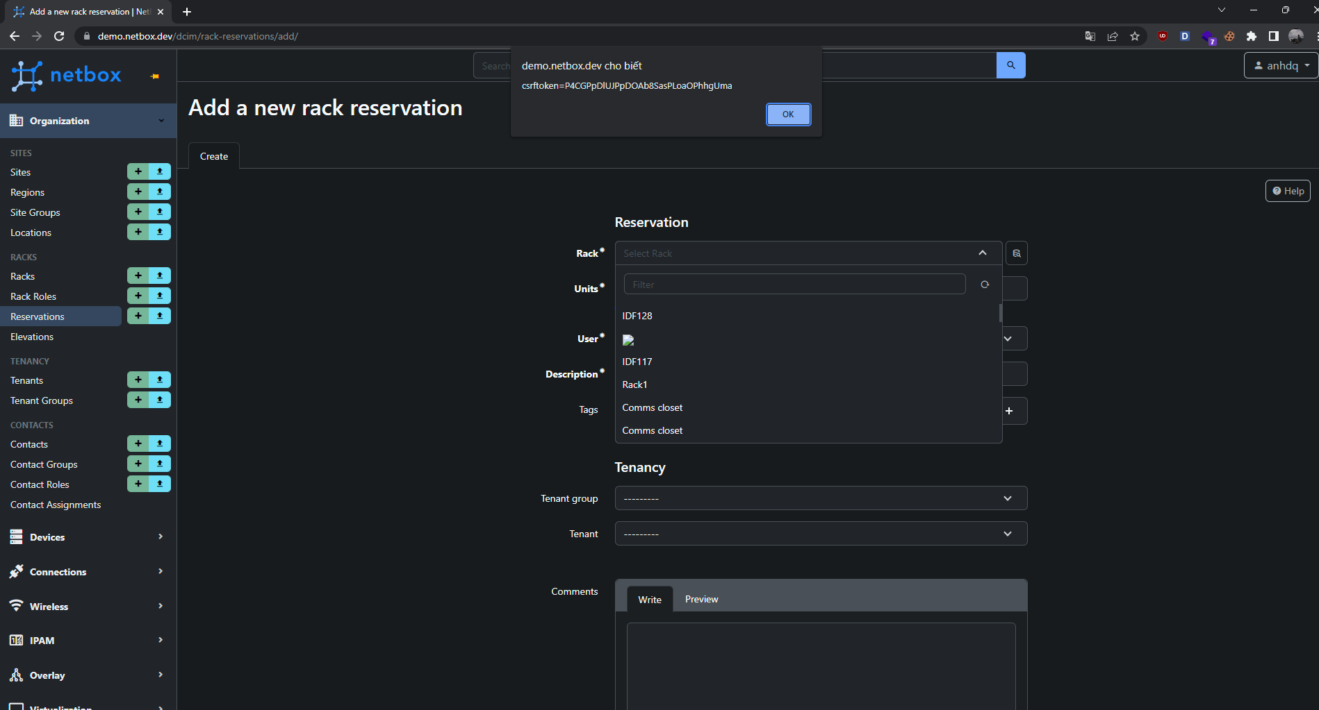 Stored Cross Site Scripting Vulnerability in "Create Rack" function in Netbox 3.5.1 · Issue #13 ...