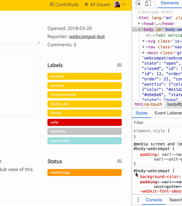 Scrolling overflow chops off milestones editor · Issue #2274 · webcompat/webcompat.com · GitHub
