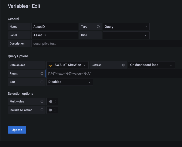 Add Variable Query editor · Issue #113 · grafana/iot-sitewise-datasource · GitHub