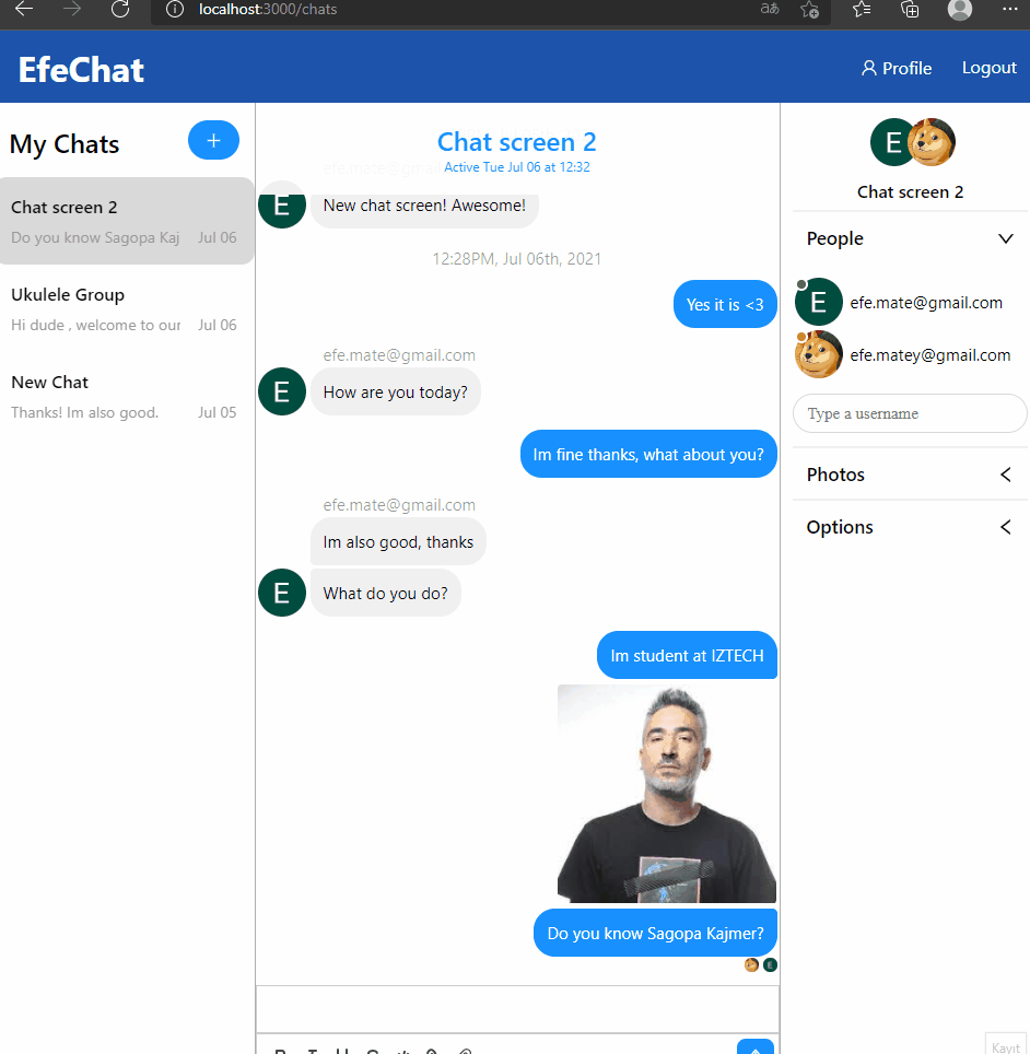 A Chat App Build With React And Firebase EfeChat