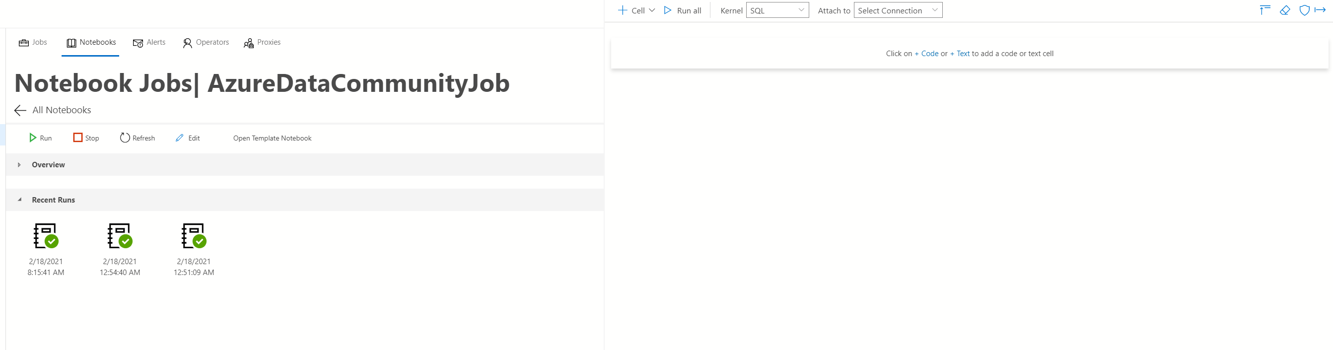 Sql Notebook Agent Job Runs Successfully But Notebook Does Not Open · Issue 14337 · Microsoft