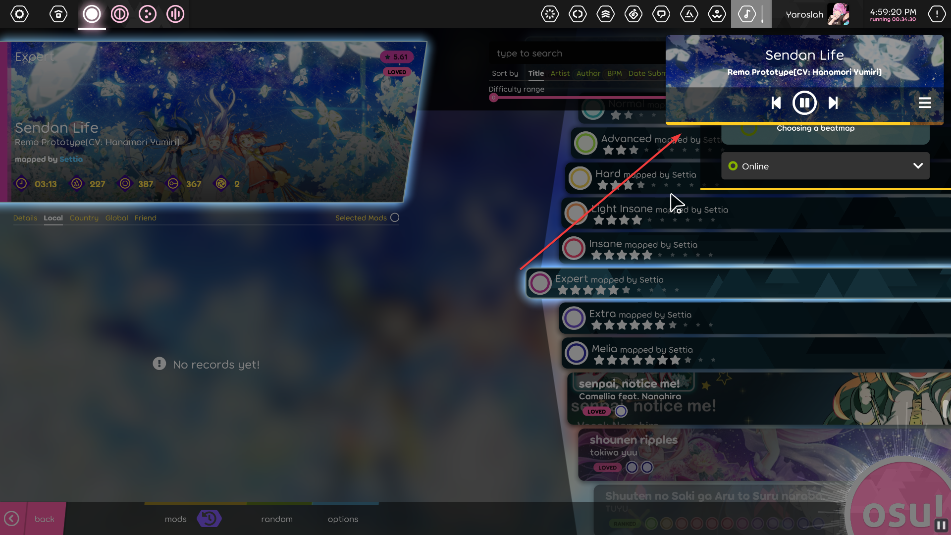 "Now playing" and "profile" menus stacks · Issue #22819 · ppy/osu · GitHub