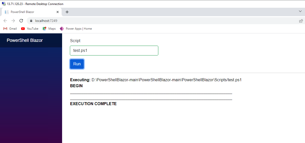 unable to get the desired output · Issue #9 · ashstrahle/PowerShellPortal · GitHub