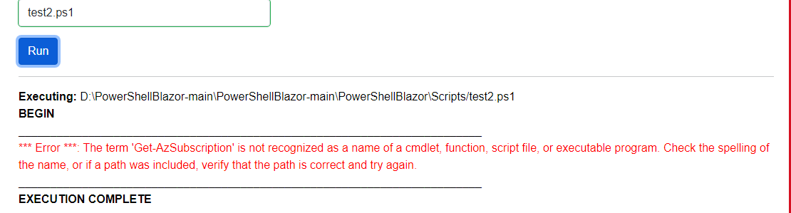 unable to get the desired output · Issue #9 · ashstrahle/PowerShellPortal · GitHub