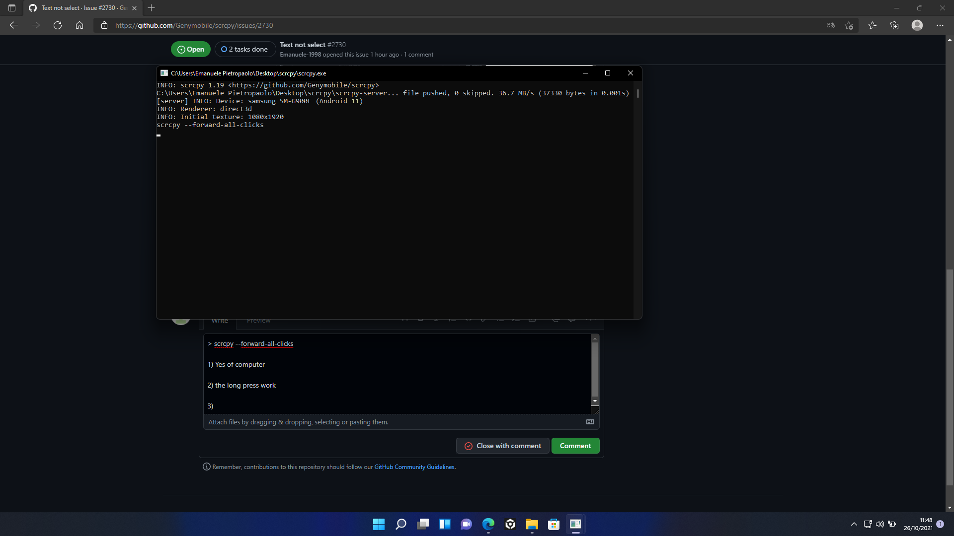 Text not select · Issue #2730 · Genymobile/scrcpy · GitHub