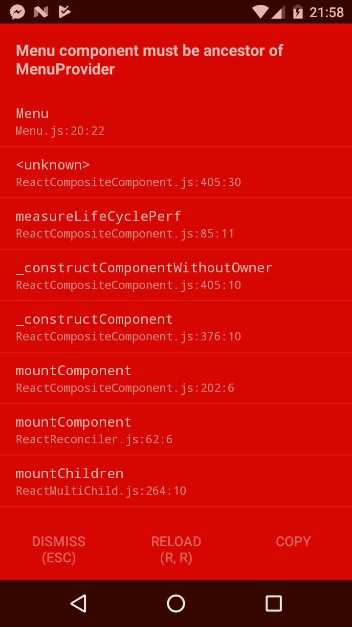 MenuComponent must be an ancestor of MenuProvider · Issue #84 · instea ...
