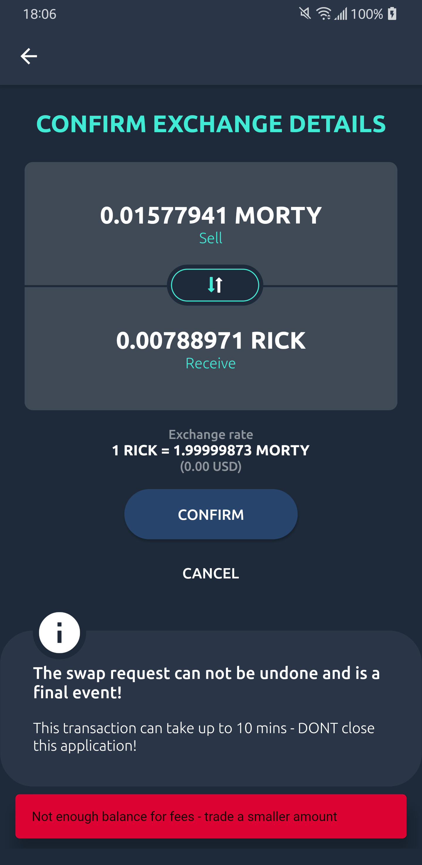 error swapping max balance · Issue #96 · KomodoPlatform/komodo-wallet · GitHub