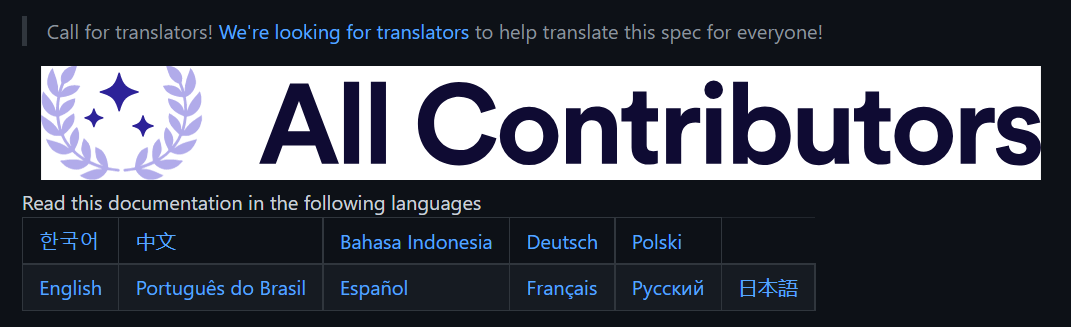 Missing different languages documentation URLs · Issue #651 · all-contributors/all-contributors ...