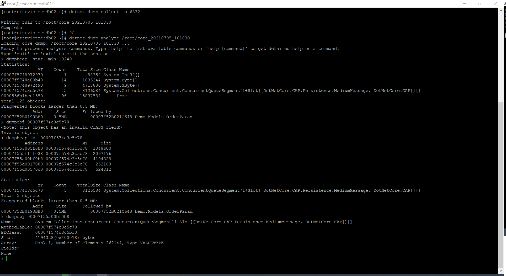 After posting a large number of messages in a short time, the memory is ...