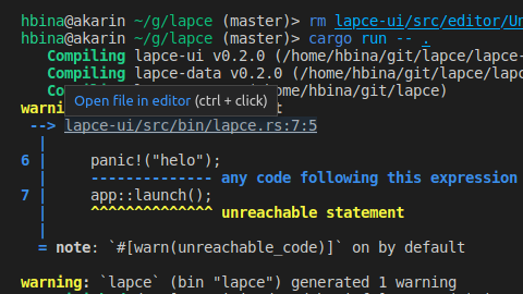 Add the ability to open URLs from the terminal · Issue #1088 · lapce/lapce · GitHub
