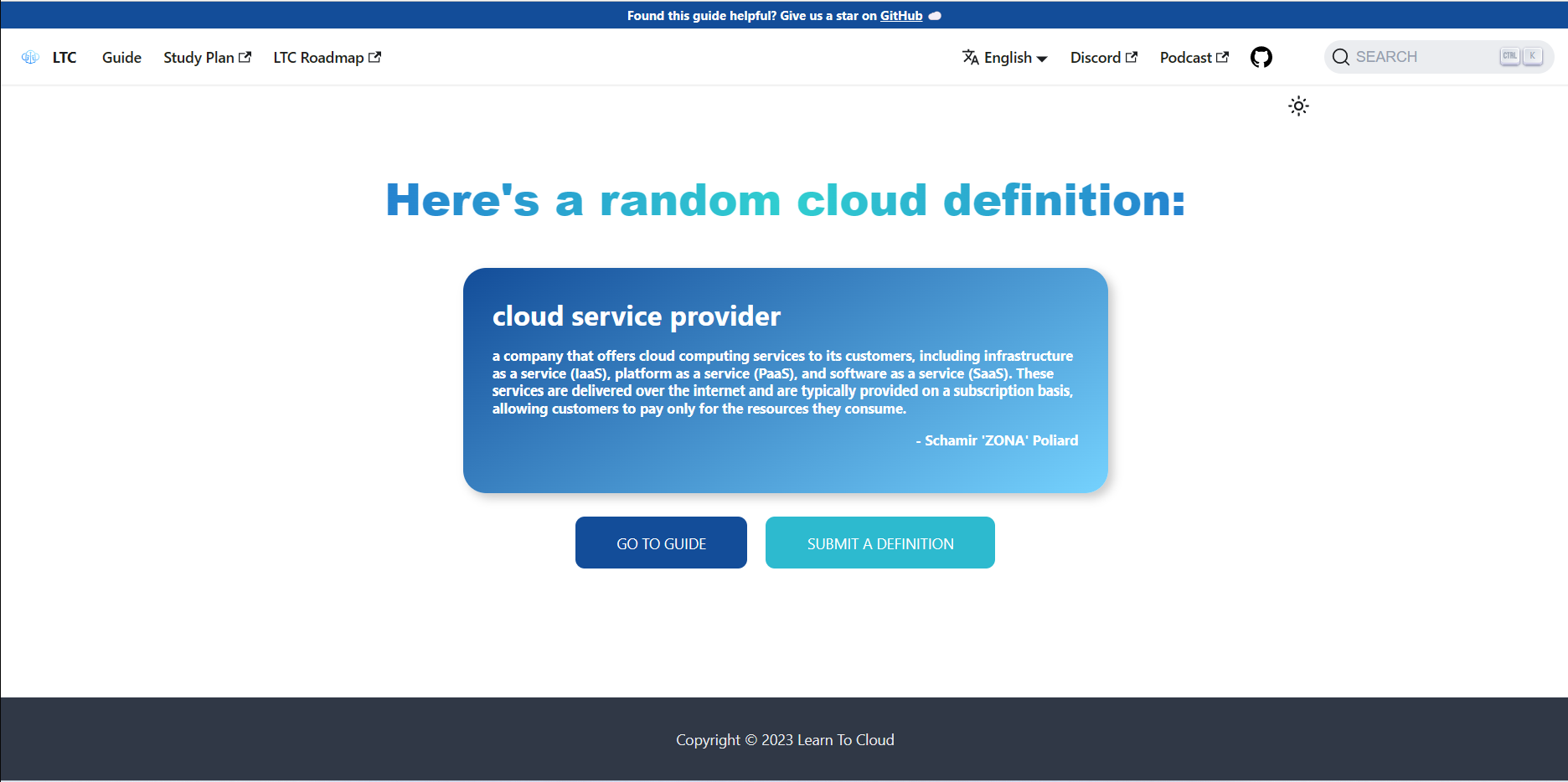 Submit a Cloud Definition · Issue #5 · learntocloud/define-the-cloud · GitHub