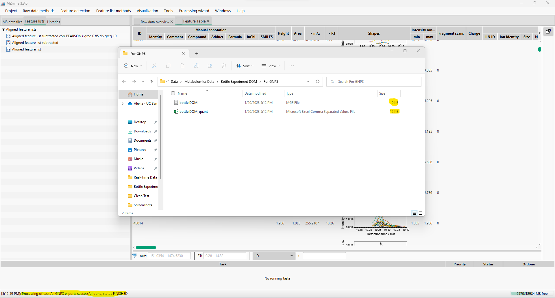 Export for GNPS Feature Based Molecular Networking not working correctly · Issue #1089 · mzmine ...