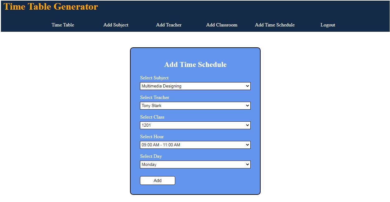 GitHub - SarwarAlamSajib/TimeTableGenerator