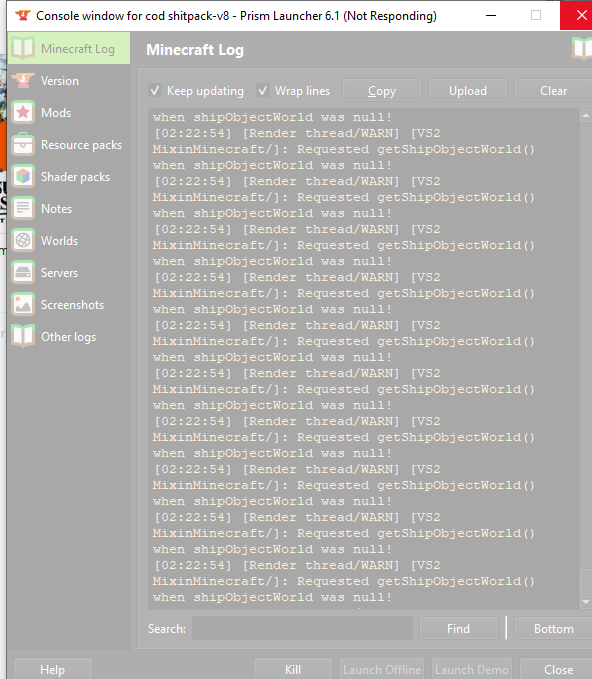 Log spam with Essentials mod installed · Issue #415 · ValkyrienSkies/Valkyrien-Skies-2 · GitHub