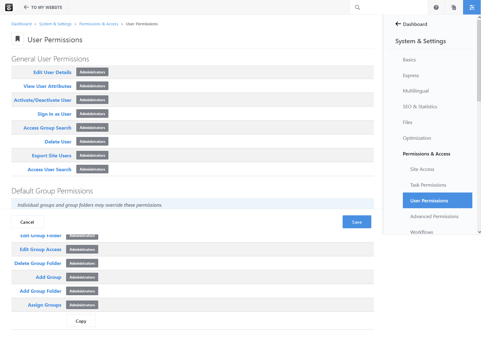 Adminstrator Group Unable to Edit blocks unless Super Admin · Issue #10364 · concretecms ...