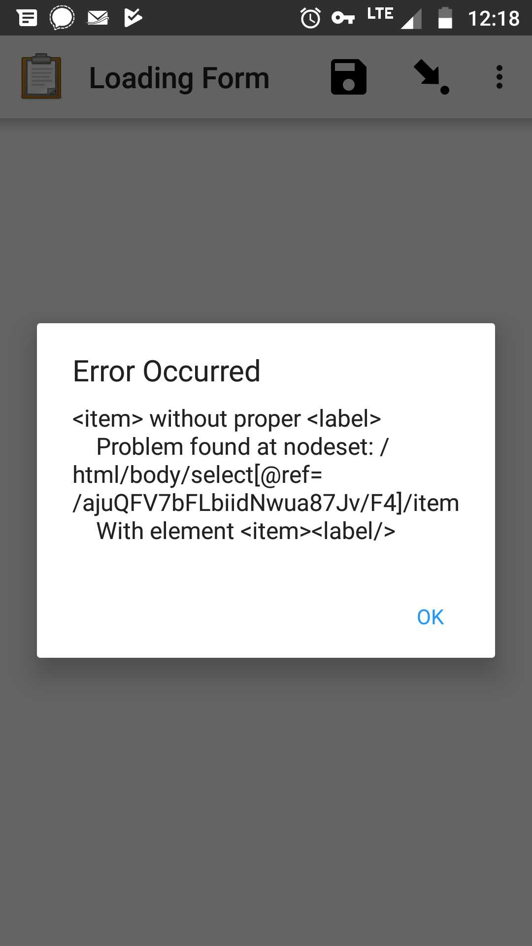 Form fails to load if select item has no label · Issue #2660 · getodk/collect · GitHub