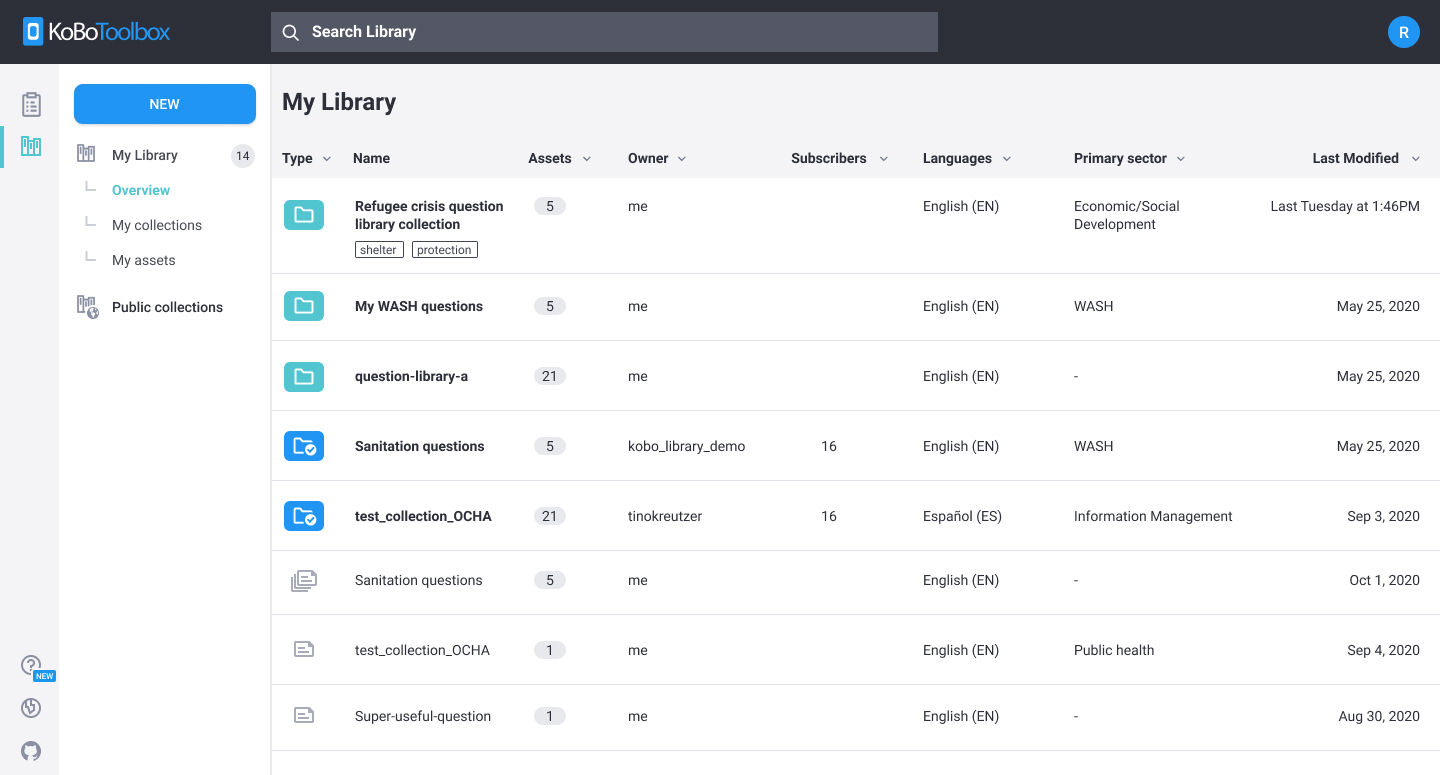 Library & Public Collections UX Review · Issue #2833 · kobotoolbox/kpi · GitHub
