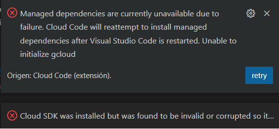 Corrupted instalation, can't reinstall · Issue #651 · GoogleCloudPlatform/cloud-code-vscode · GitHub