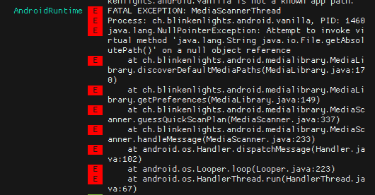 Android 11 Crash On Startup Mediascannerthread Nullpointerexception · Issue 1064 · Vanilla