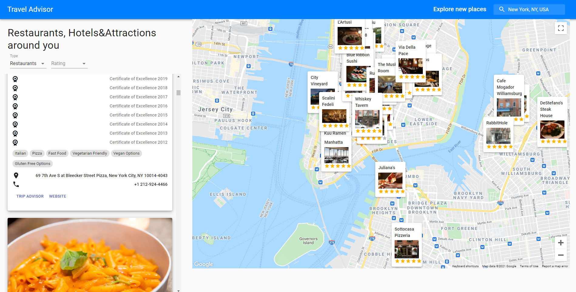 GitHub - AndriiVas/travel-advisor: Search for restaurants, hotels and attractions in any part of ...