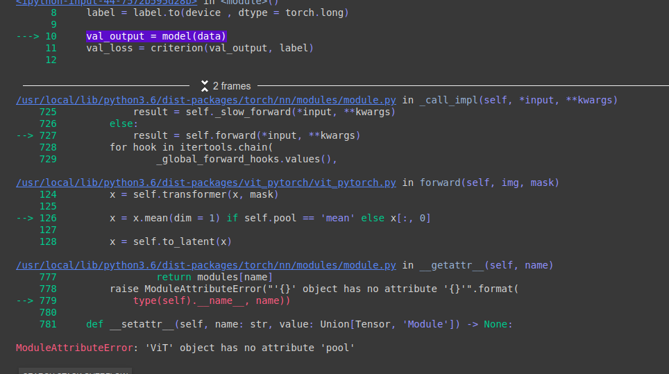 Error shows that ViT object has no attribute 'pool' · Issue #58 ...