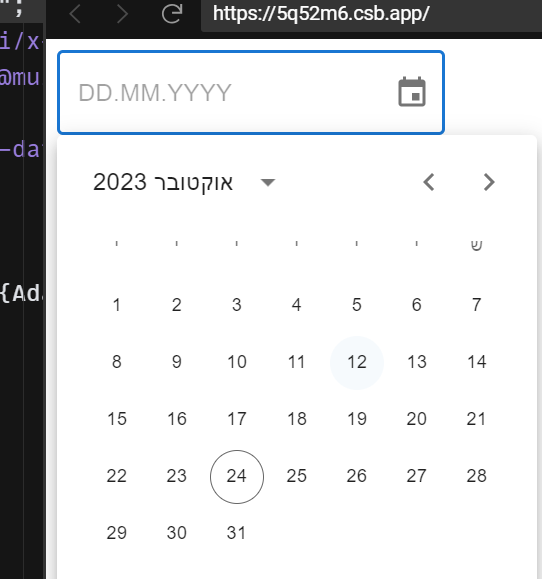 Date Picker displays wrong hebrew days of week · Issue #10790 · mui/mui-x · GitHub