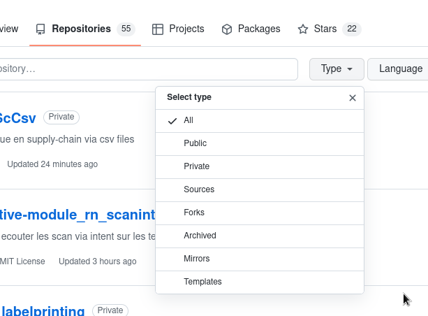 sort / select repositories by active - archives : suggestion · community · Discussion #39275 ...