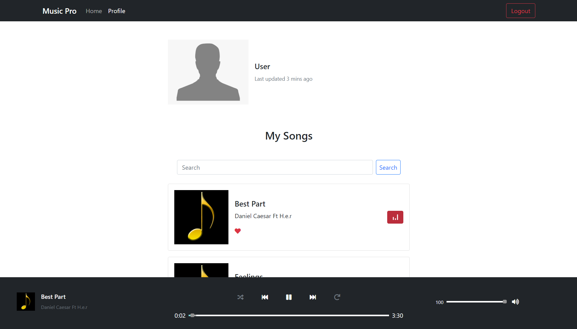 GitHub - fdavidsen/Music-Pro: Simple music streaming web app.