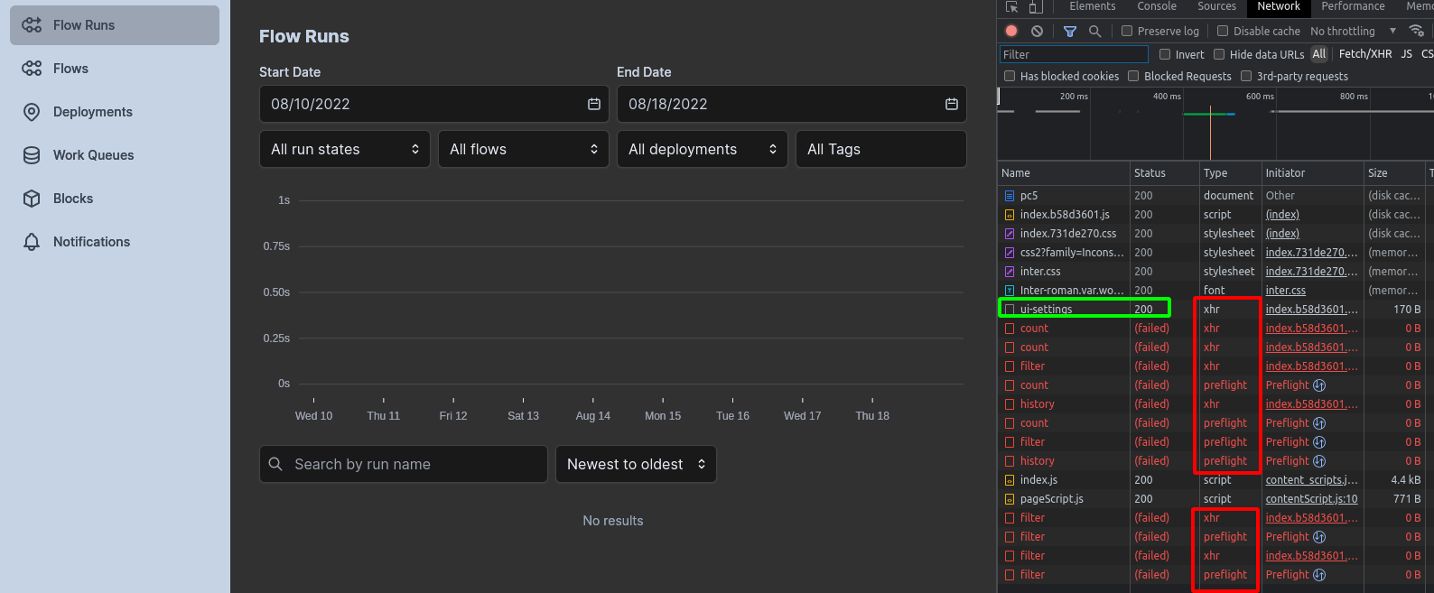 Add a warning to be shown in the UI if it cannot reach a backend · Issue #6442 · PrefectHQ ...